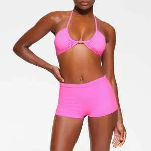 SKIMS Signature Swim Halter Bikini Top Taffy