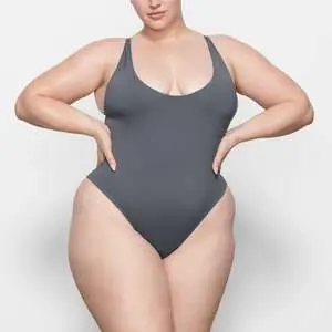 SKIMS SKIMS Scoop Neck One Piece Swimsuit Gunmetal