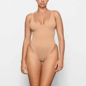 SKIMS SKIMS Scoop Neck One Piece Swimsuit Ochre