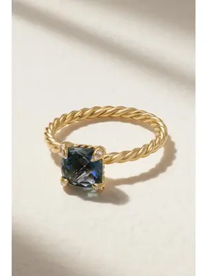 David Yurman Chatelaine 18-karat Topaz And Diamond Ring - Gold
