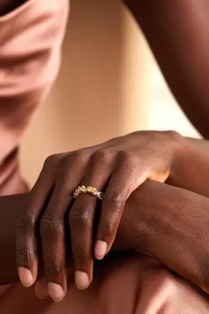 SUZANNE KALAN 18-karat Rose Diamond And Sapphire Ring