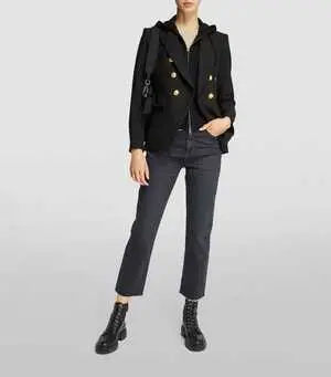 Veronica Beard Zip-up Hooded Dickey - Black