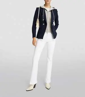 Veronica Beard Zip-up Hooded Dickey - Grey