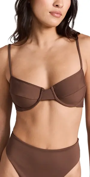 RIOT SWIM Jax Bikini Top - Chocolate