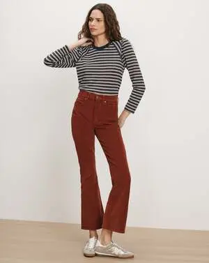 Veronica Beard Carson Corduroy Kick-flare Pant - Rust