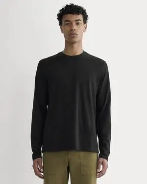 Everlane Essential Organic Long-sleeve Tshirt - Black