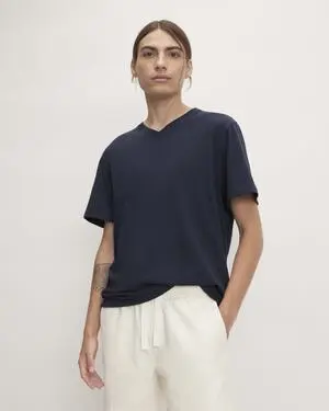 Everlane Essential Organic V-neck Tshirt - Deep Navy