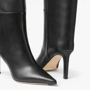 JIMMY CHOO Smooth Leather Knee-high Boots - Black