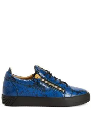 GIUSEPPE ZANOTTI Frankie Double-zip Low-top Sneakers - Blue