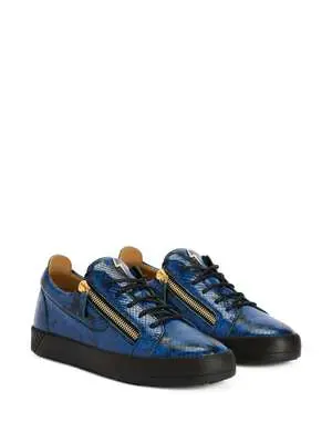 GIUSEPPE ZANOTTI Frankie Double-zip Low-top Sneakers - Blue