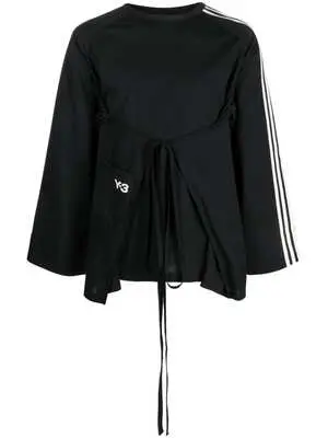 Y3 Logo Print Wraparound T-shirt - Black