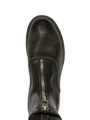 Guidi Polished Leather Zip-up Boots - Green