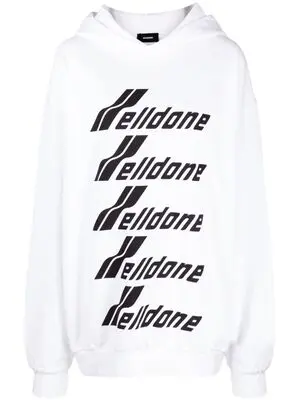 We11Done Front Logo Cotton Hoodie - White