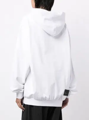 We11Done Front Logo Cotton Hoodie - White