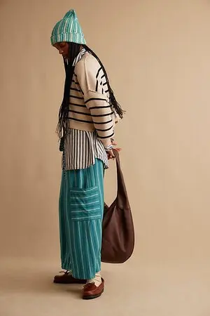 Free People Free People Blanche Pants Green Pepper Combo