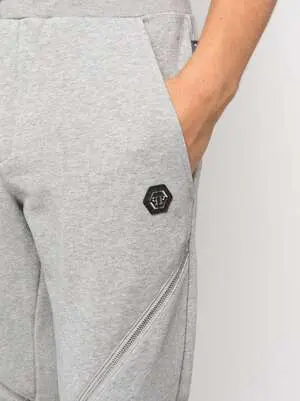 Philipp Plein Constructed Decorative-zip Cotton Track Pants
