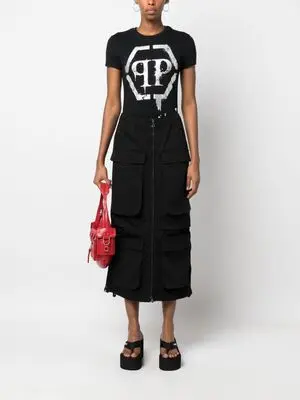 Philipp Plein Crystal-embellished Logo T-shirt - Black