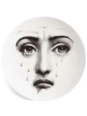 FORNASETTI Lina Cavalieri Porcelain Plate - Black