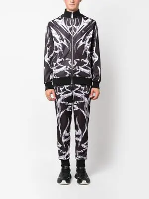 Philipp Plein Chrome Abstract-pattern Track Pants