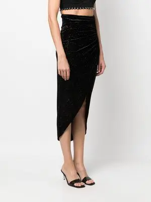 Patrizia Pepe Gathered Glitter Asymmetric Skirt
