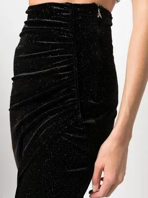 Patrizia Pepe Gathered Glitter Asymmetric Skirt