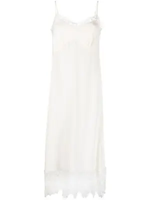Simone Rocha Lace-trim Midi Dress - Neutrals