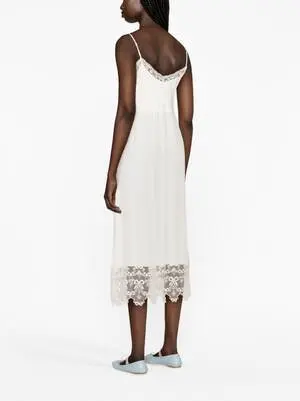 Simone Rocha Lace-trim Midi Dress - Neutrals
