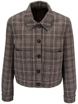 Brunello Cucinelli Plaid Wool-blend Jacket