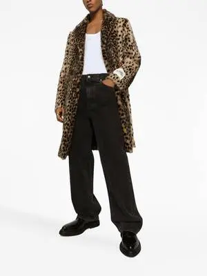 Dolce & Gabbana Leopard-Print Faux Fur Coat - Neutrals | Editorialist