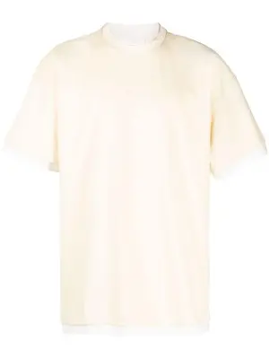 JIL SANDER Logo-print Two-tone T-shirt - Yellow