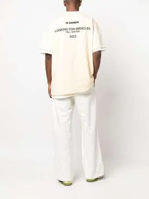 JIL SANDER Logo-print Two-tone T-shirt - Yellow
