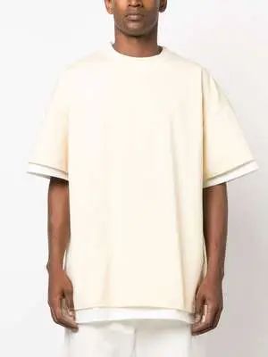 JIL SANDER Logo-print Two-tone T-shirt - Yellow