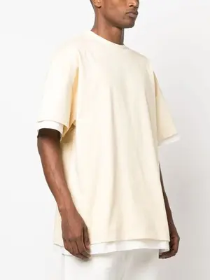 JIL SANDER Logo-print Two-tone T-shirt - Yellow