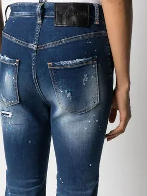 Dsquared2 Ripped Flared Cropped Jeans
