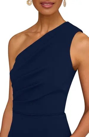 Aidan Mattox Tiered One-shoulder Ballgown