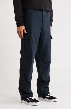 Carhartt Work In Progress Cotton Ripstop Cargo Pants - Deep Night Rinsed