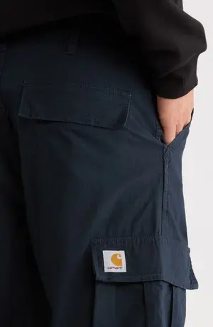 Carhartt Work In Progress Cotton Ripstop Cargo Pants - Deep Night Rinsed