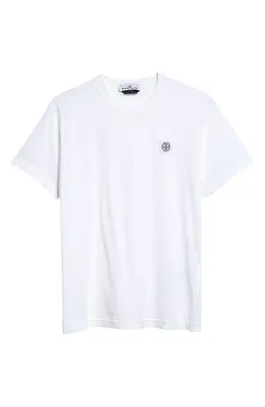 Stone Island Logo Patch Cotton T-shirt - White