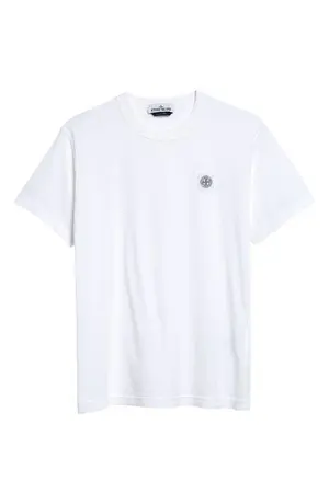 Stone Island Logo Patch Cotton T-shirt - White