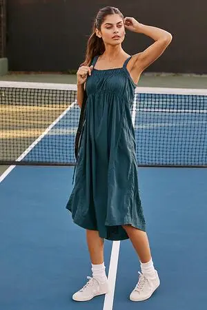 DAILY PRACTICE BY ANTHROPOLOGIE Keeseville Sleeveless Smocked Dress