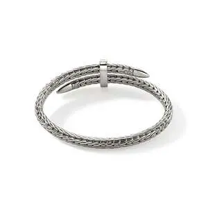 John Hardy Spear Flex Cuff With Diamonds - Sterling Silver