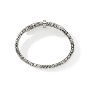 John Hardy Spear Flex Cuff With Diamonds - Sterling Silver