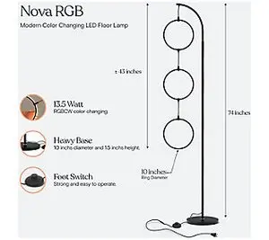 BRIGHTECH Nova Rgb 74' Led Floor Lamp