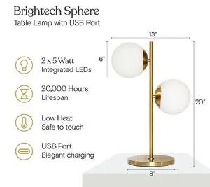 BRIGHTECH Sphere 20' Led Table Lamp