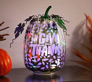 EVERGREEN Led Glass Pumpkin