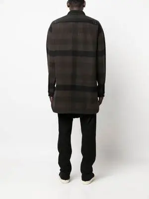 Rick Owens Striped Shirt Jacket - Brown