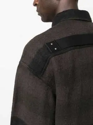 Rick Owens Striped Shirt Jacket - Brown