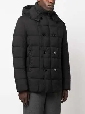 FAY Detachable Hood Padded Jacket - Black