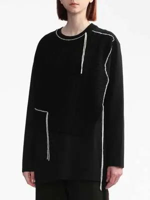 Y’s Decorative-stitch Long-sleeve Jumper