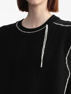 Y’s Decorative-stitch Long-sleeve Jumper